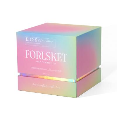 China Luxury Holographic Scented Candle Packaging Boxes Hologram Paper Gift Box With Lid for sale