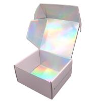 China Custom Logo E Flute Holographic Corrugated Clothing Shipping Mailer Box For Woman Underwear for sale