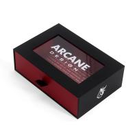 China Custom Luxury Drawer Sliding Wine Opener Set Gift Packaging Paper Boxes With Pvc Window for sale