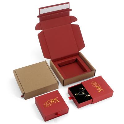 China Custom Corrugated Foldable Gift Box OEM Eco Friendly Shipping Paper Jewellery Mailer Box Packaging With Logo for sale