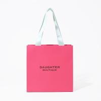 China Custom Printed Pink Matte Laminated Shopping Euro Tote Paper Bag With Logos for sale