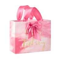China Custom Printed Pink Matte Laminated Shopping Euro Tote Paper Bag With Logos for sale