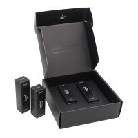 China Custom Logo Skincare Packaging Box Beauty Black Mailing Shipping Mailer Box With Inserts for sale