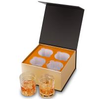 China Custom Luxury Book Shaped Rigid Paper Glass Tumbler Box Packaging Magnetic Gift Boxes With EVA Foam Insert for sale