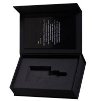 China Custom Printing Eco Friendly Black Hair Oil Packaging Magnet Rigid Paper Box With Foam Insert for sale