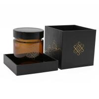 China Custom Gold Foil Logo 2 Piece Box Luxury Honey Jar Packaging Gift Box With Lid And Bottom for sale