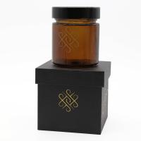 China Custom Gold Foil Logo 2 Piece Box Luxury Honey Jar Packaging Gift Box With Lid And Bottom for sale