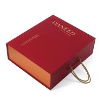 China Custom Premium Folding Wine Accessories Gift Box Glossy Logo Printed Rigid Paper Box With Handle for sale
