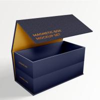 China Custom Printed Premium Two Layer Magnetic Gift Box Packaging With Gold Foil Stamping Logo for sale