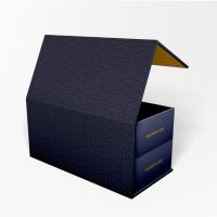 China Custom Printed Premium Two Layer Magnetic Gift Box Packaging With Gold Foil Stamping Logo for sale
