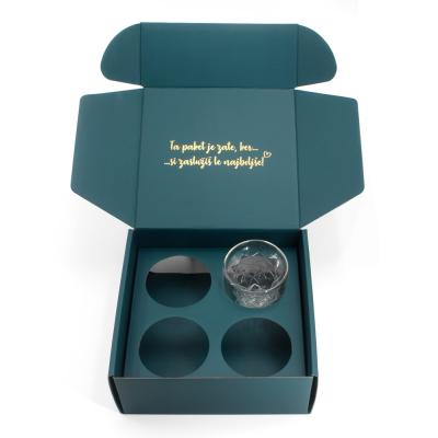 China Luxurious Tumbler Packaging Box Custom Stemless Wine Glass Gift Box Packaging With Paper Insert for sale