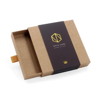 China Custom Offset Printing Eco Friendly Recycled Rigid Kraft Paper Drawer Jewelry Box Packaging for sale