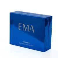 China Custom Logo High End Soft Touch Blue Cosmetic Paper Box Packaging for sale