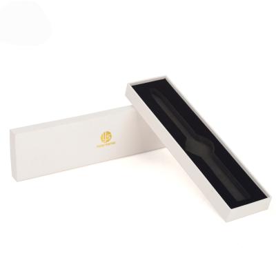 China Custom Logo Luxury White Long Paper Watch Gift Box Packaging for sale