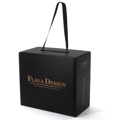 China Customized Corrugated Cardboard Paper Shoes Packaging Box With Handle for sale