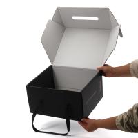 China Customized Corrugated Cardboard Paper Shoes Packaging Box With Handle for sale