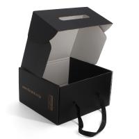 China Customized Corrugated Cardboard Paper Shoes Packaging Box With Handle for sale