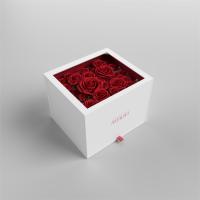 China Customized CMYK Pantone Color Printed Paper Two Layer Flower Box With Clear PVC Window for sale