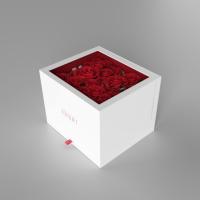 China Customized CMYK Pantone Color Printed Paper Two Layer Flower Box With Clear PVC Window for sale