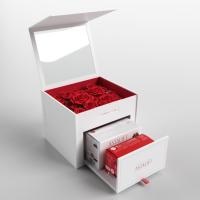 China Customized CMYK Pantone Color Printed Paper Two Layer Flower Box With Clear PVC Window for sale