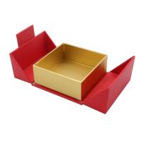 China Custom Offset Printing Double Door Red Paper Christmas Eve Gift Box For Apparel for sale
