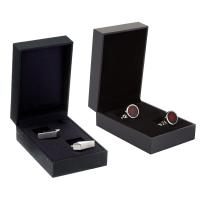 China Customized Textured Paper Cufflinks Gift Box Personalized Logo Design For Men for sale