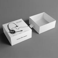China Custom Logo White Rigid Sliding Headphone Headset Paper Gift Packaging Box for sale