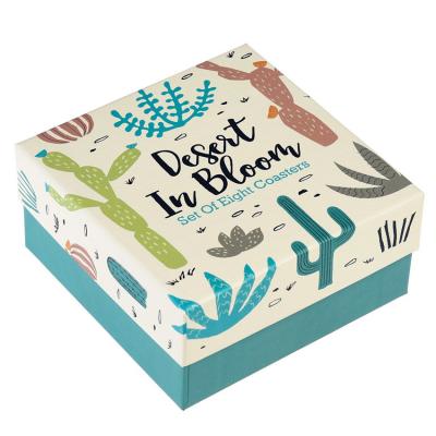 China Custom Size Printing Empty Small Square Coaster Set Packaging Box For Coasters for sale