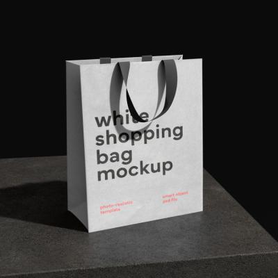 China Custom Logo White Coated Shipping Paper Bags With Handles for sale
