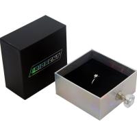 China Custom Luxury Black Paper Sliding Drawer Velvet Jewelry Ring Box for sale