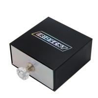 China Custom Luxury Black Paper Sliding Drawer Velvet Jewelry Ring Box for sale