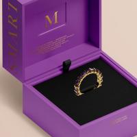 China Custom Logo High End Purple Jewellery Gift Wedding Rings Box for sale