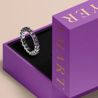 China Custom Logo High End Purple Jewellery Gift Wedding Rings Box for sale