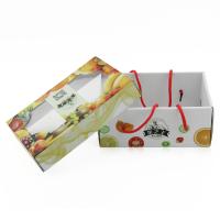 China Custom Design Corrugated Cardboard Gift Box With Handles For Fruit And Vegetables for sale