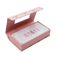 China Customise Luxury Pink Press On Nails Packaging Box For Artificial Nails for sale