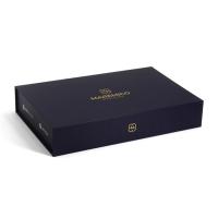 China Custom Rigid Magnetic Closure Luxury Foldable Black Gift Box Packaging for sale
