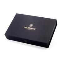 China Custom Rigid Magnetic Closure Luxury Foldable Black Gift Box Packaging for sale
