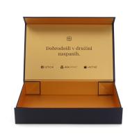 China Custom Rigid Magnetic Closure Luxury Foldable Black Gift Box Packaging for sale