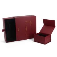 China Custom Logo Luxury Red Drawer Essential Oil Gift Box Packaging Set for sale