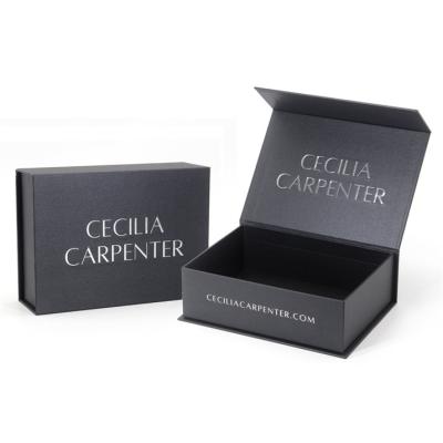 China Grey Magnetic Gift Box Packaging With Custom Silvery Logo for sale