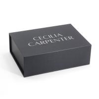 China Grey Magnetic Gift Box Packaging With Custom Silvery Logo for sale