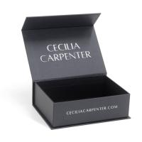 China Grey Magnetic Gift Box Packaging With Custom Silvery Logo for sale
