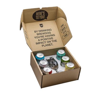 China Custom Logo Cardboard 6 12 Pack Beverage Drink Beer Cans Shipping Packaging Box For Beer for sale