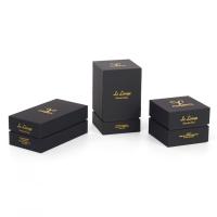 China Luxury China Handmade Hard Paper Gold Black Perfume Bottle Gift Box Packaging for sale