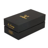China Luxury China Handmade Hard Paper Gold Black Perfume Bottle Gift Box Packaging for sale