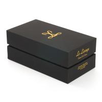 China Luxury China Handmade Hard Paper Gold Black Perfume Bottle Gift Box Packaging for sale