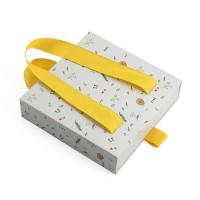 China Custom Logo Printed Hard Rigid Recycle Style Cardboard Paper Packaging Sliding Drawer Gift Boxes With Ribbon for sale