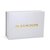 China Custom White Art Paper Hardcover Box With Gold Foil Logo for sale