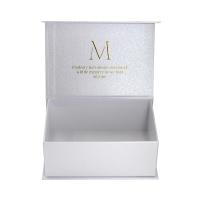 China Custom White Art Paper Hardcover Box With Gold Foil Logo for sale