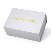 China Custom White Art Paper Hardcover Box With Gold Foil Logo for sale
